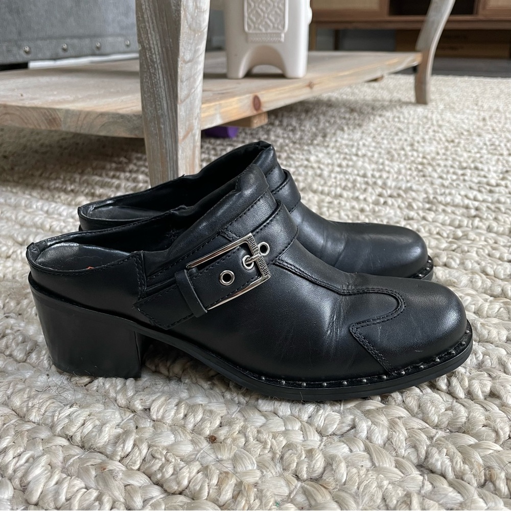 Harley Davidson Women Mule Clogs Leather Studded With… - Gem